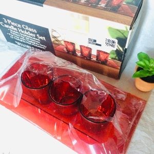 true living essentials | Accents | 3 Piece Glass Candle Holder Set ...